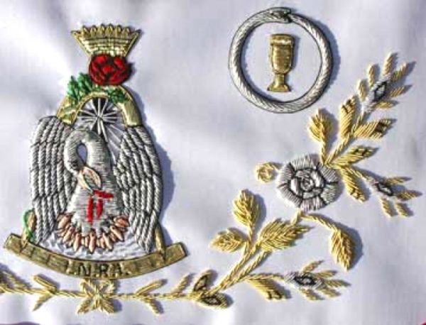 Masonic Scottish Rite AASR Round Satin apron 18th degree - DC Regalia