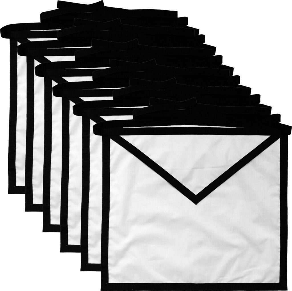 MASONIC WHITE COTTON DUCK CLOTH FUNERAL APRONS - PACK OF 6 - DC Regalia